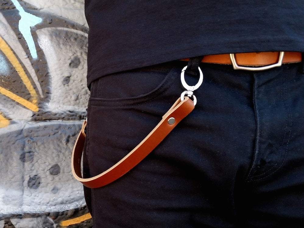 Wallet Chains - Braided Leather, Thick Stainless Steel Chains – San ...